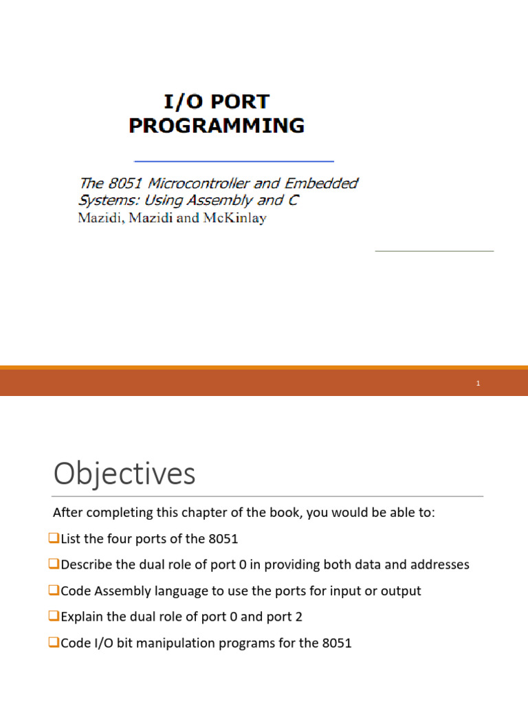 8051 Microprocessor I/O Guide | PDF | Input/Output | Central Processing Unit