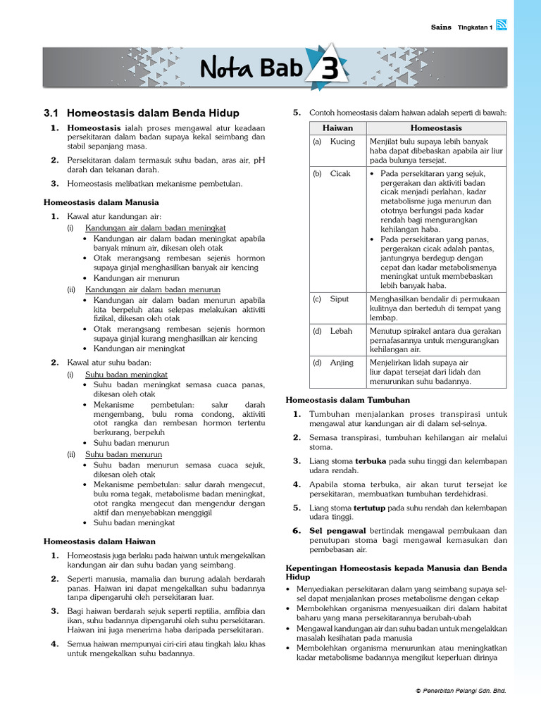 Nota Bab 3 (1) | PDF