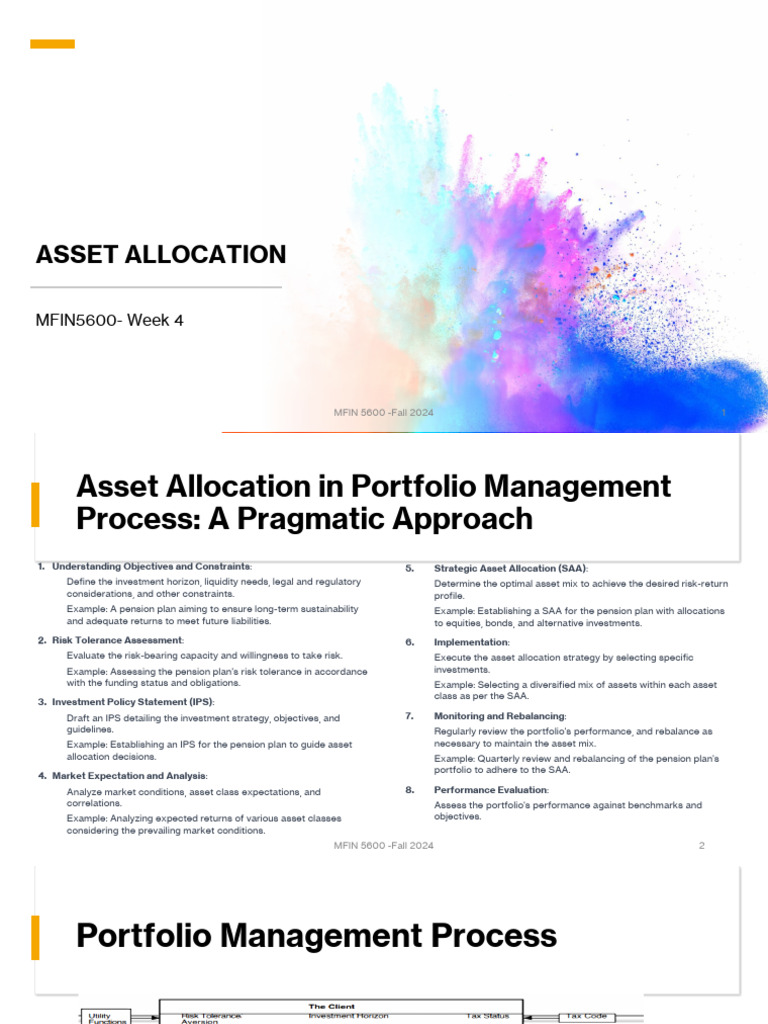 W4 - Asset Allocation - 2024 | PDF | Modern Portfolio Theory | Capital ...