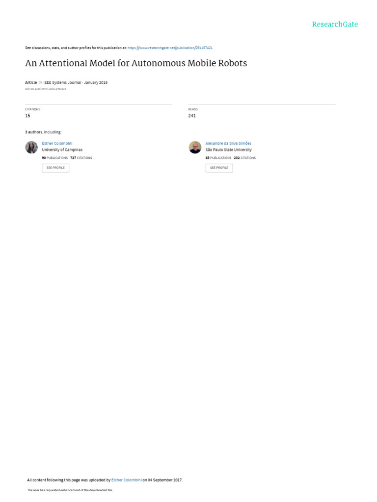 An Attentional Model For Autonomous Mobile Robots | PDF | Attention ...