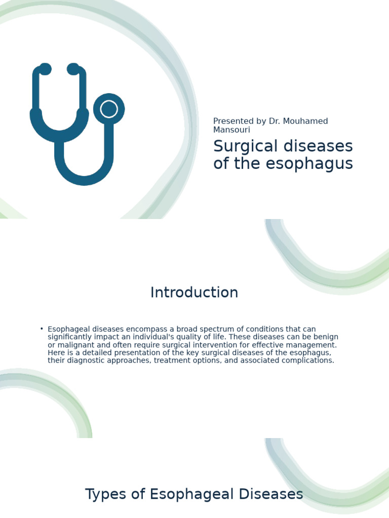Surgical Diseases of the Esophagus | PDF | Esophagus | Gastroesophageal ...