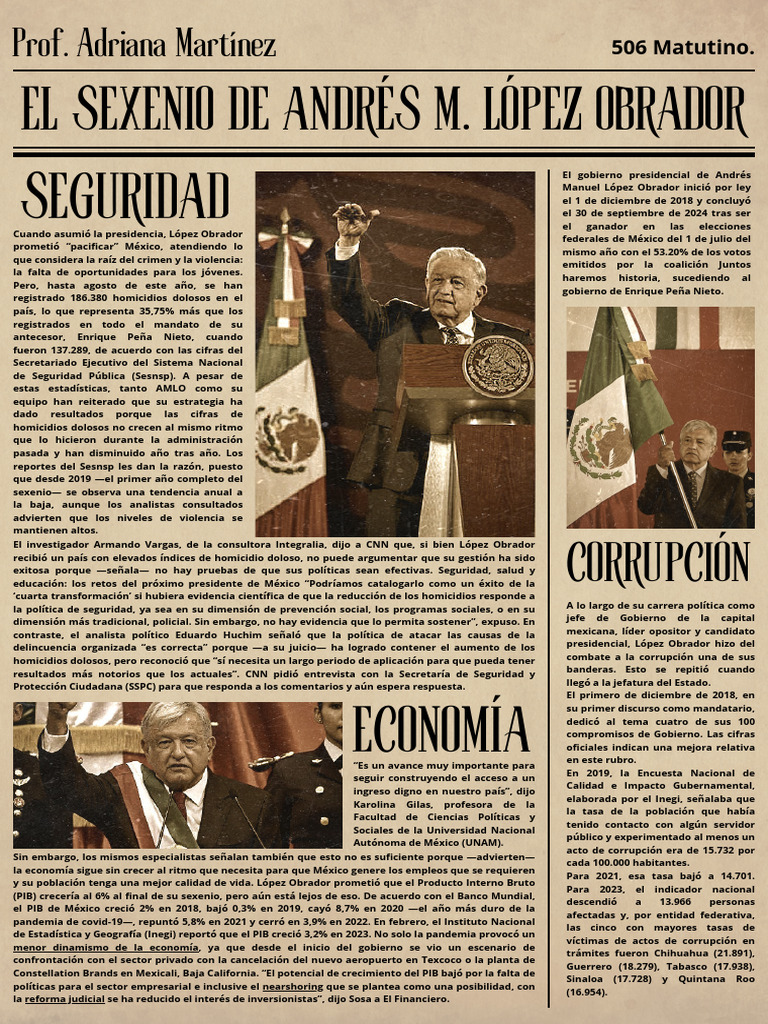 El Sexenio de Andrés Manuel López Obrador PDF | PDF | México