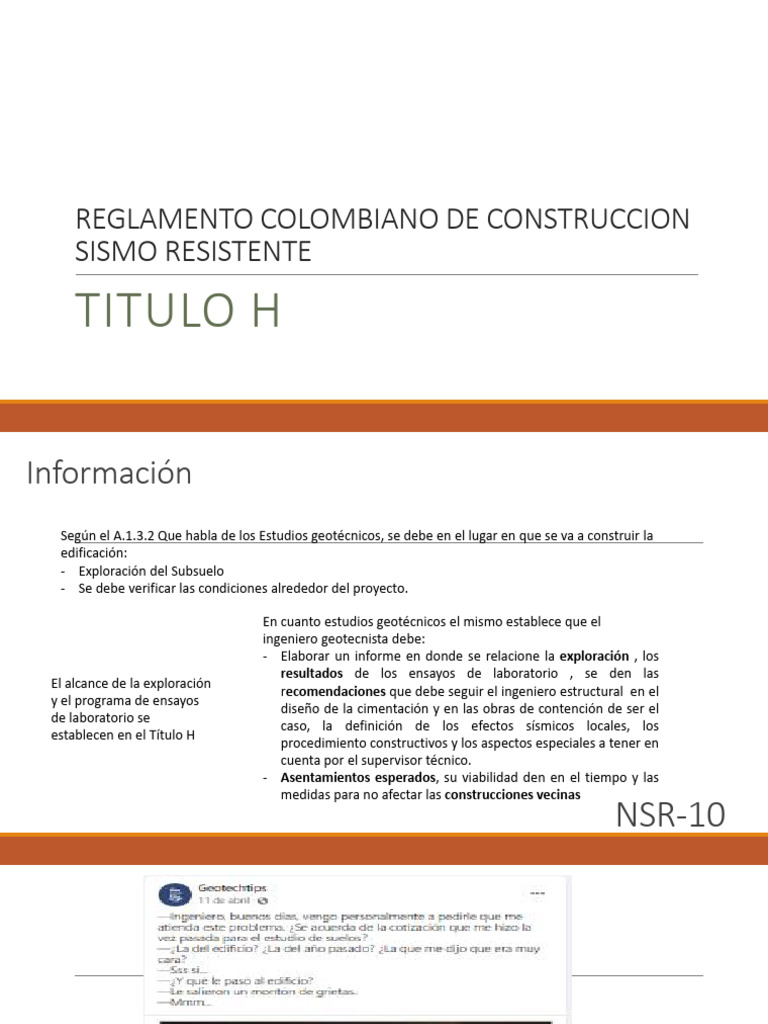 NSR 10 Titulo H - 3 | PDF | Fundación (Ingeniería) | Agua