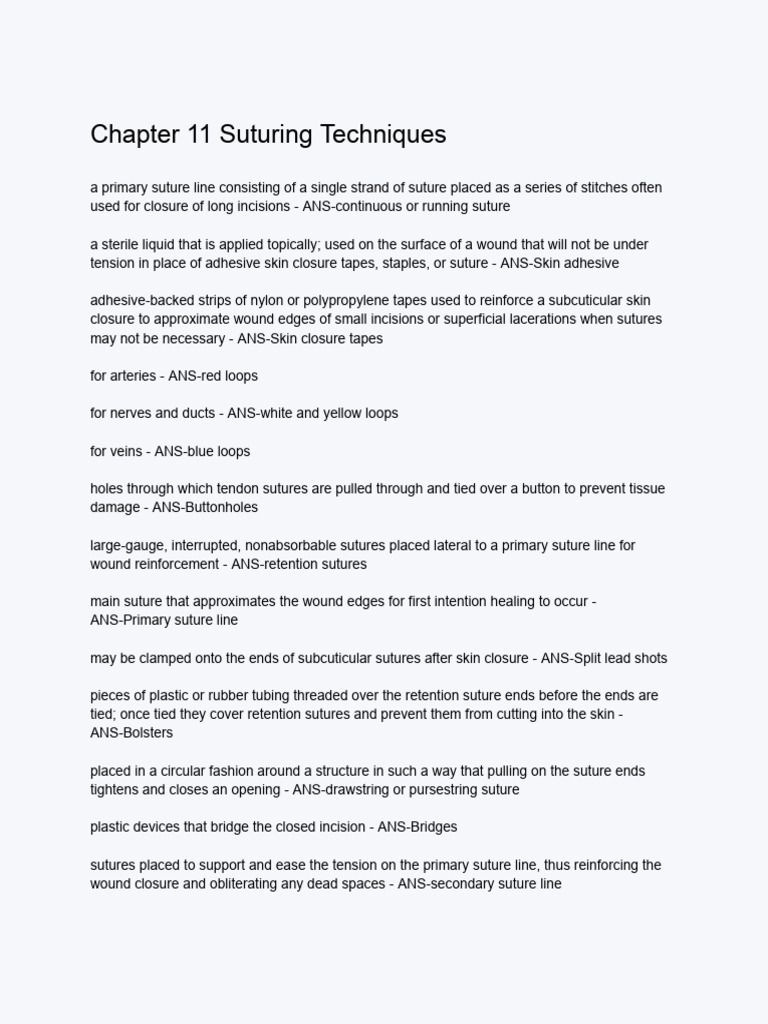 Secondary Suture Line Techniques | PDF | Surgical Suture | Wound