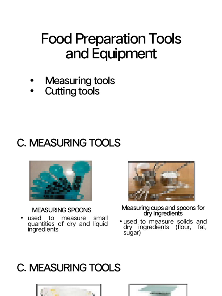 G7 W5 Measuring and Cutting Tools | PDF | Tableware | Kitchen Utensil