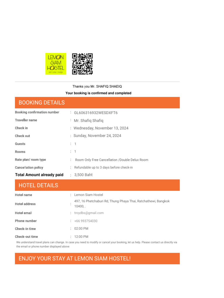 Hotel Confirmation Voucher | PDF