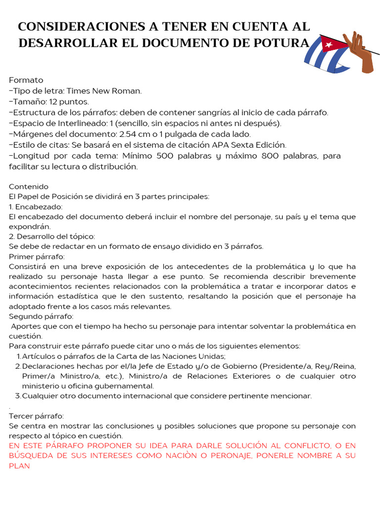 Guía para Elaborar un Position Paper | PDF