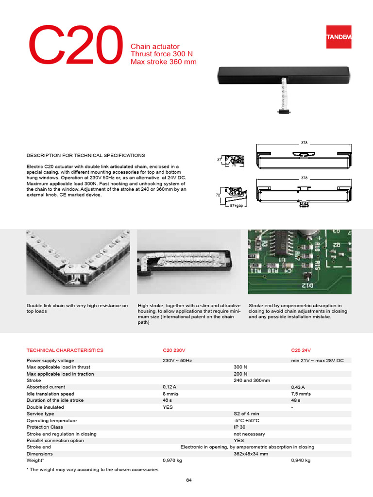 Topp Chain Actuator c20 | PDF | Direct Current | Mains Electricity