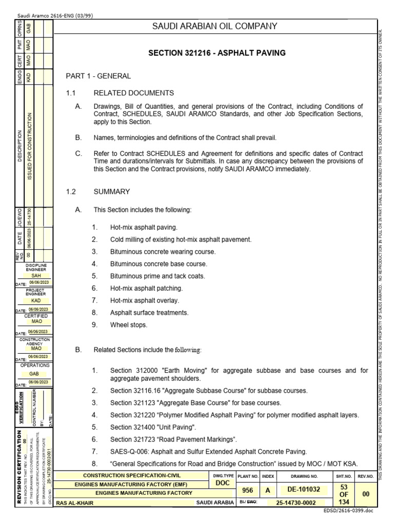 Asphalt Paving and Polymer Project Specification | PDF | Road Surface ...