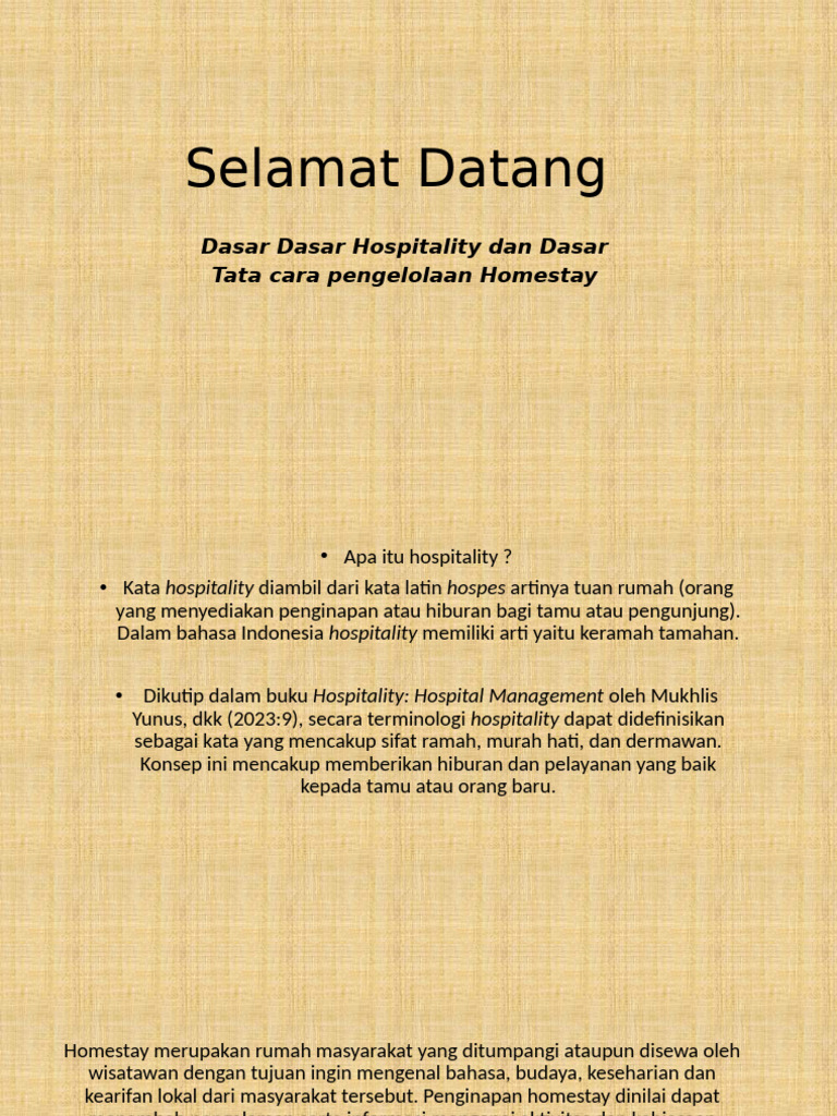 Panduan Pengelolaan Homestay Efektif | PDF