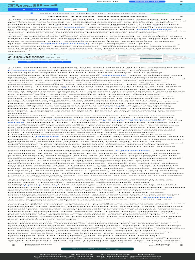 The Iliad by Homer Plot Summary LitCharts | PDF | Hector | Achilles