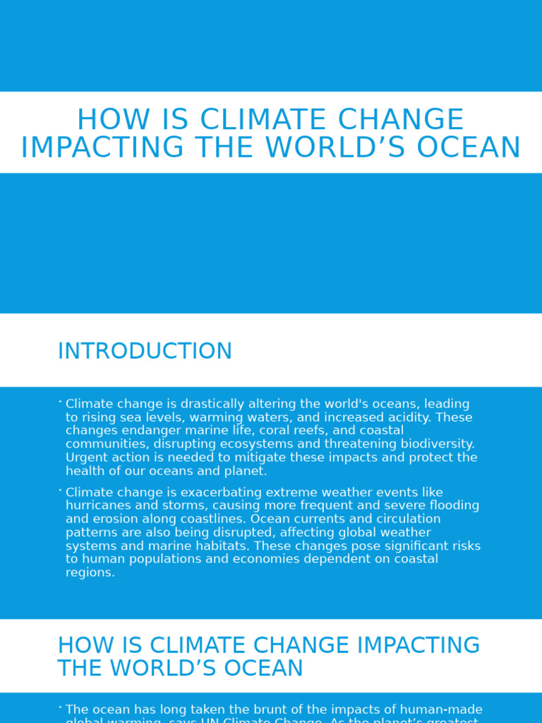 Climate Change's Impact on Oceans | PDF | Climate Change | Oceans