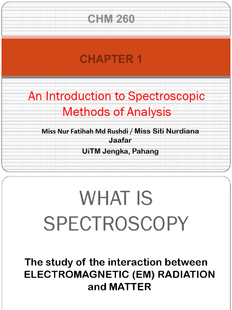 Introduction to Spectroscopic Analysis | PDF | Electromagnetic ...