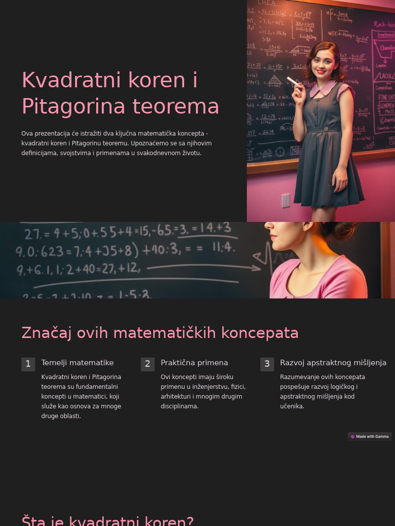 Kvadratni Koren I Pitagorina Teorema | PDF