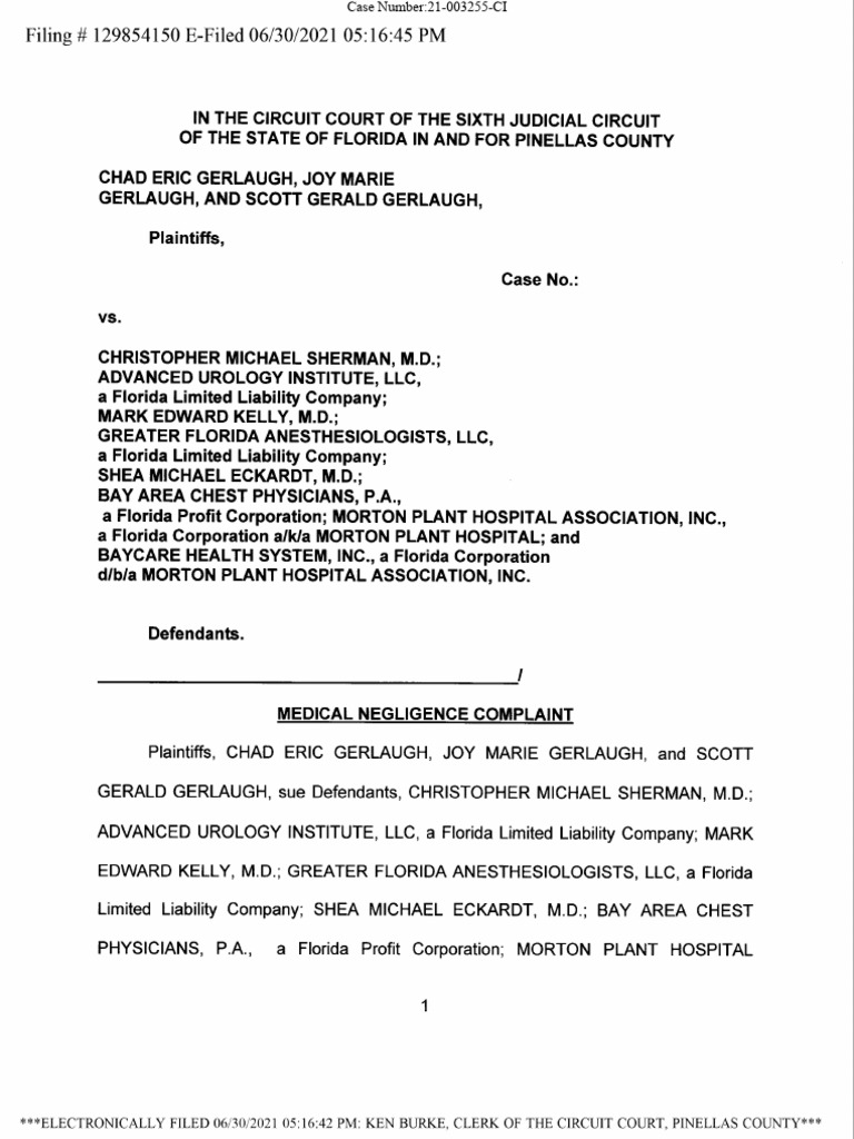 Gerlaugh Complaint | PDF | Negligence | Tort