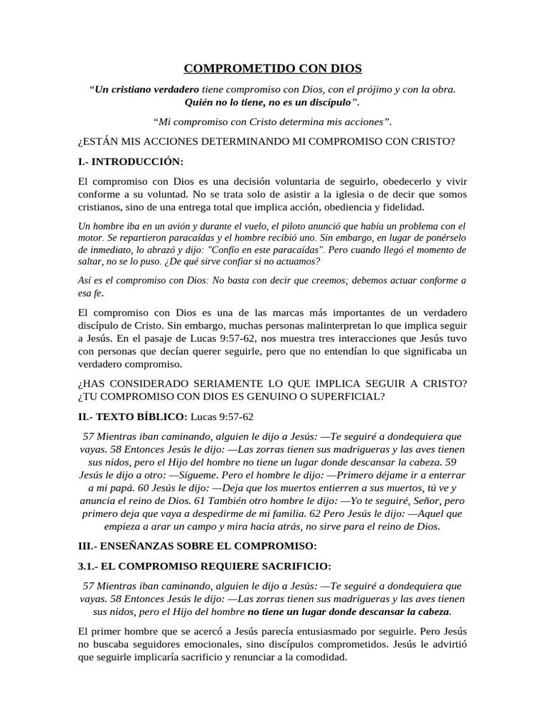 Comprometido Con Dios | PDF | Oración | Cristo (título)