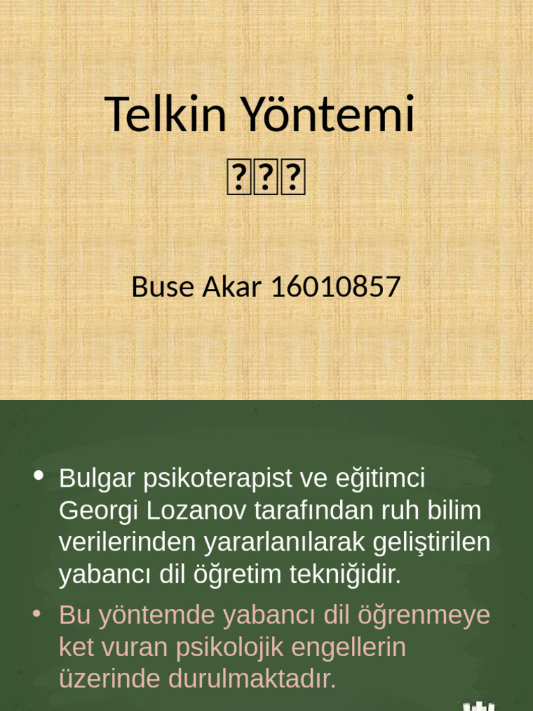 Telkin Yöntemi | PDF