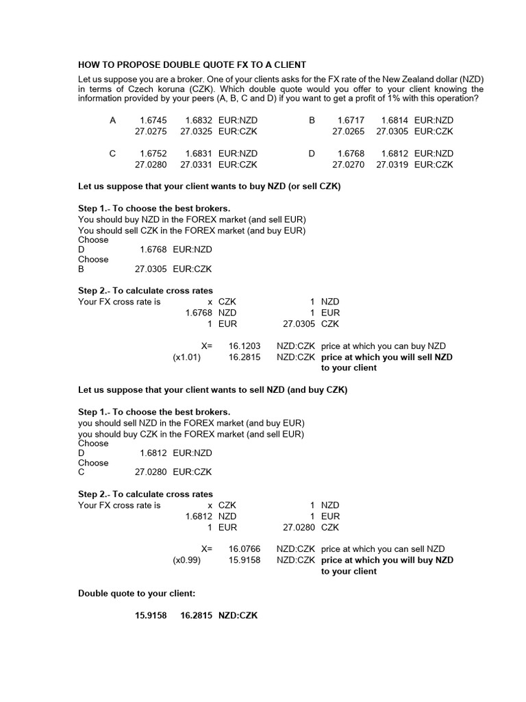 How To Propose Double Quote FX To A Client | PDF