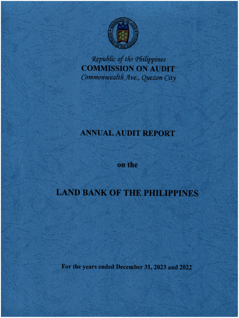 LBP COA Annual Audit Report CY 2023 | PDF | Credit Rating | Credit