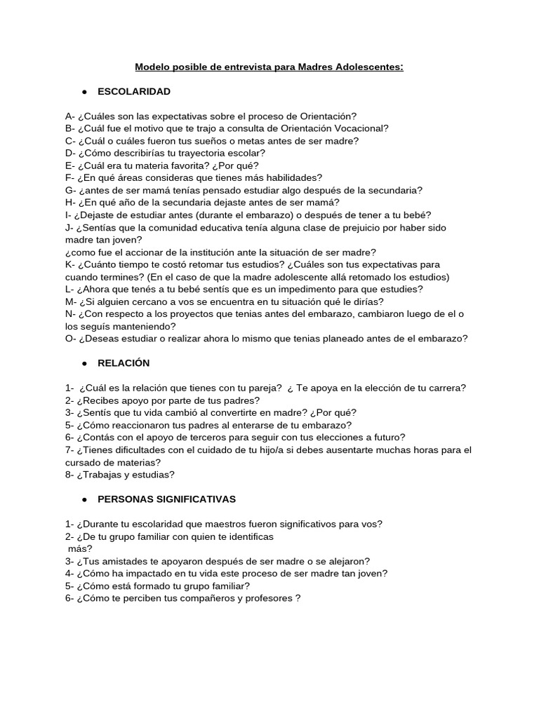 _4to D_ Modelo entrevista | PDF