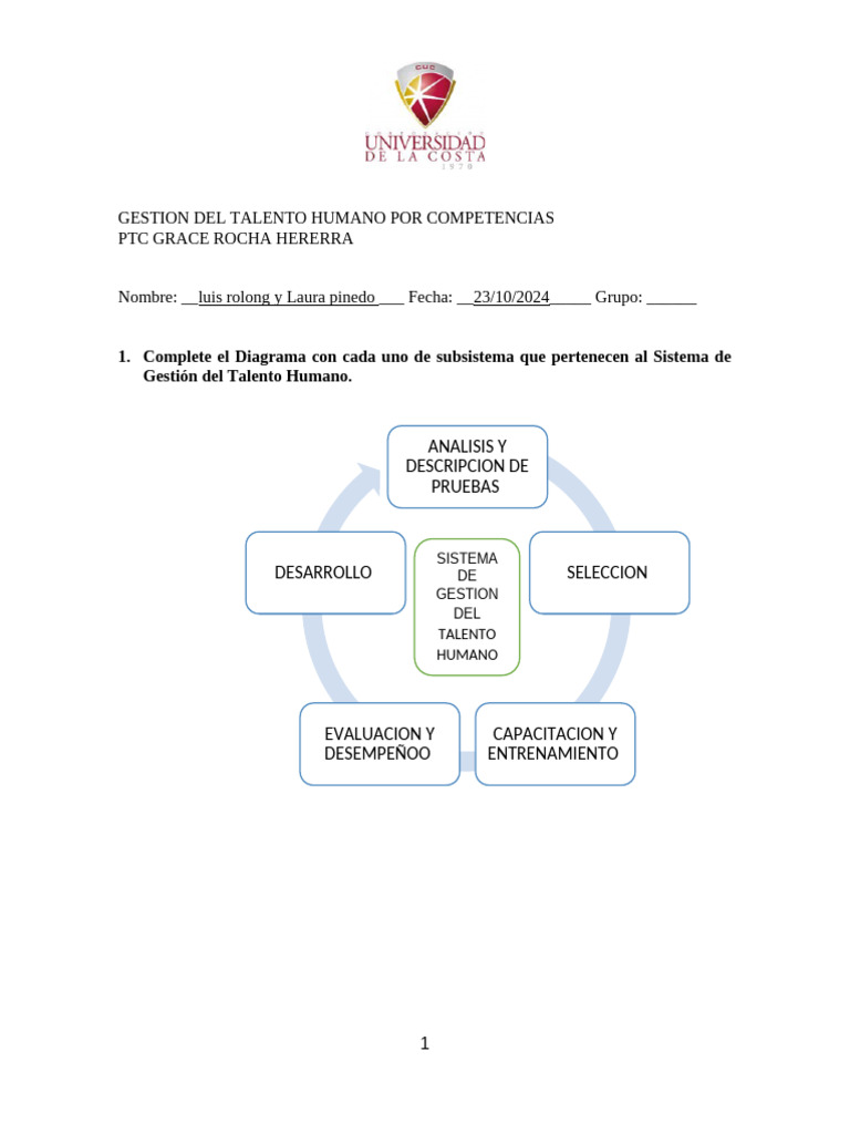 Taller - GTH | PDF | Gestión del talento | Gestión de recursos humanos