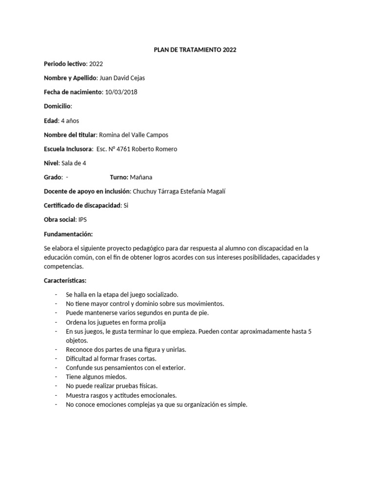 Plan Educativo Inclusivo 2022 | PDF | Inclusión (Educación)
