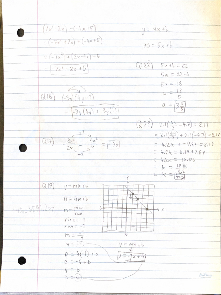 Math 9 Review Quiz | PDF