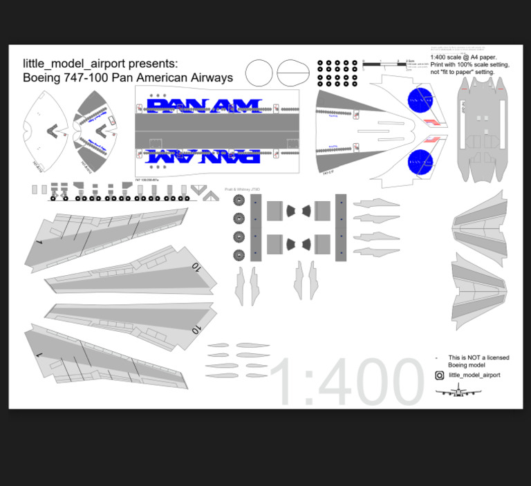 Boeing 747-100 Model Print Guide | PDF | Vehicle Design | Monoplane