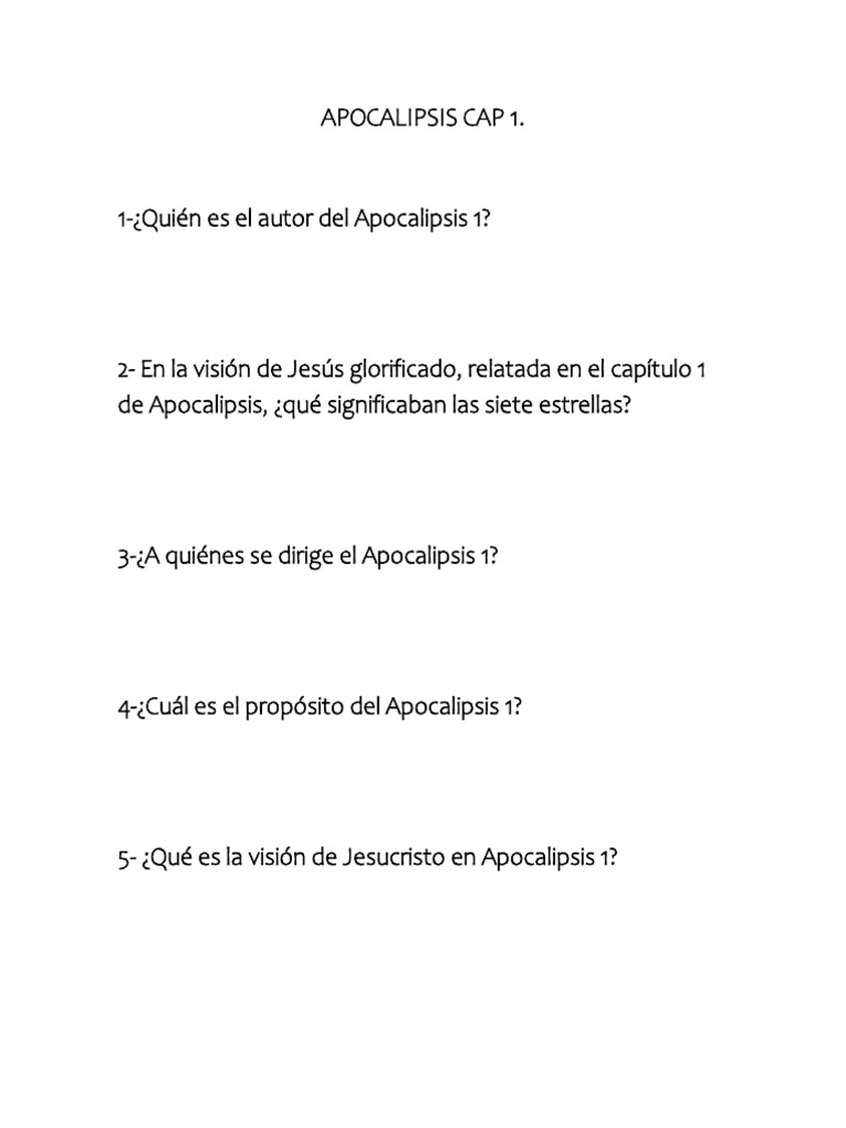 Apocalipsis Cap 1 y 2 | PDF