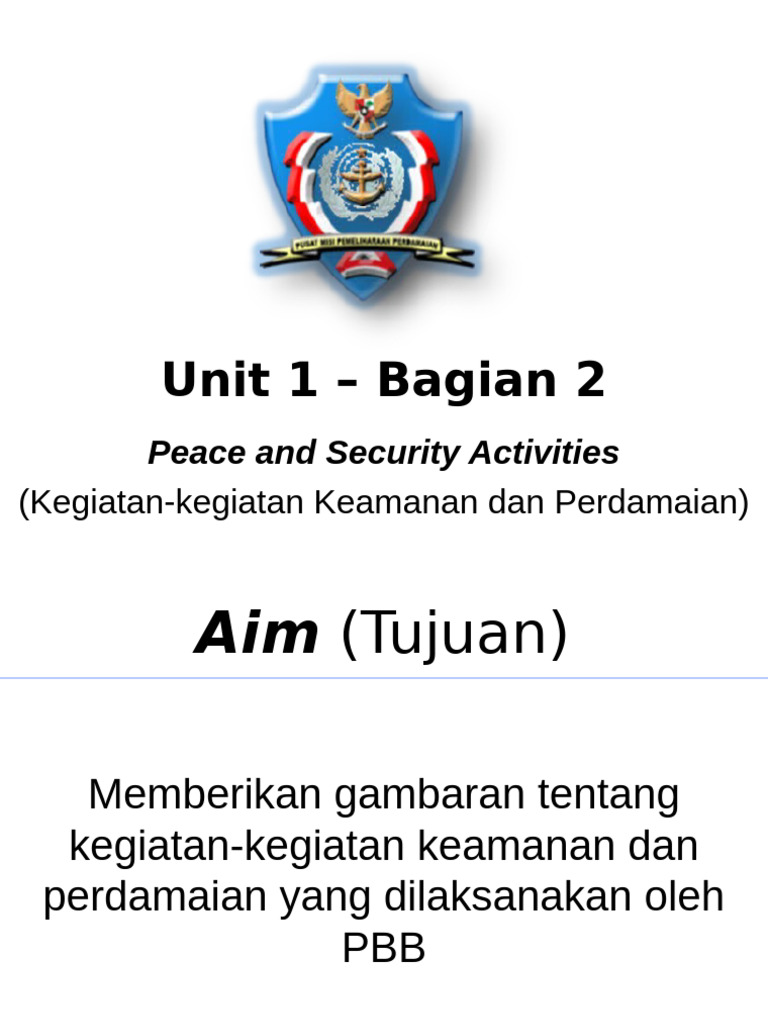 1.2 Peace and Security Activities. Hanjar | PDF