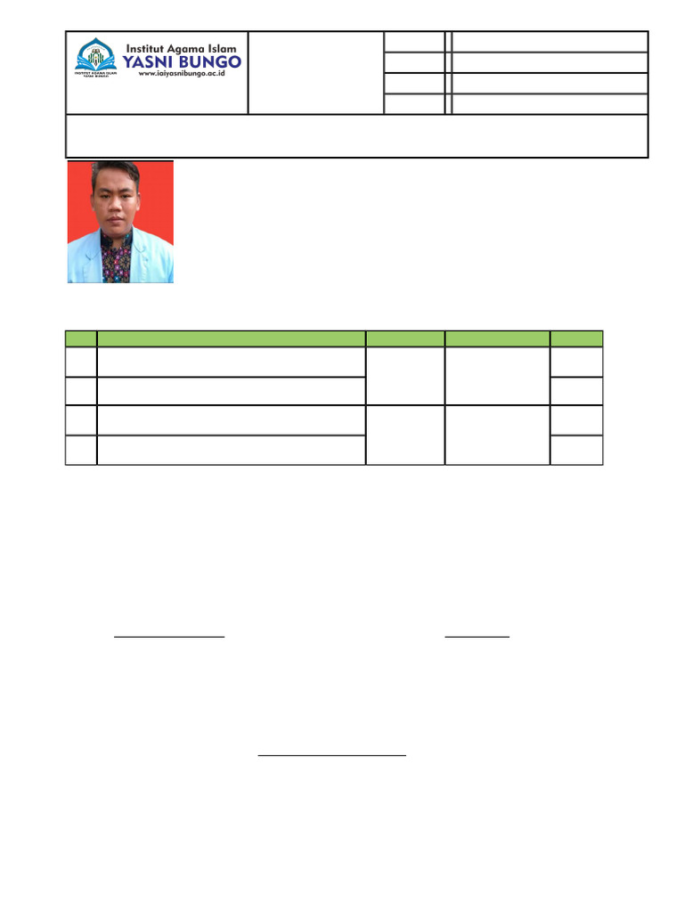 Formulir Ujian Peserta Seminar Skripsi Iais | PDF