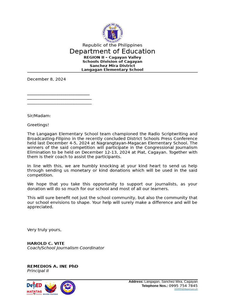 Solicitation Letter | PDF