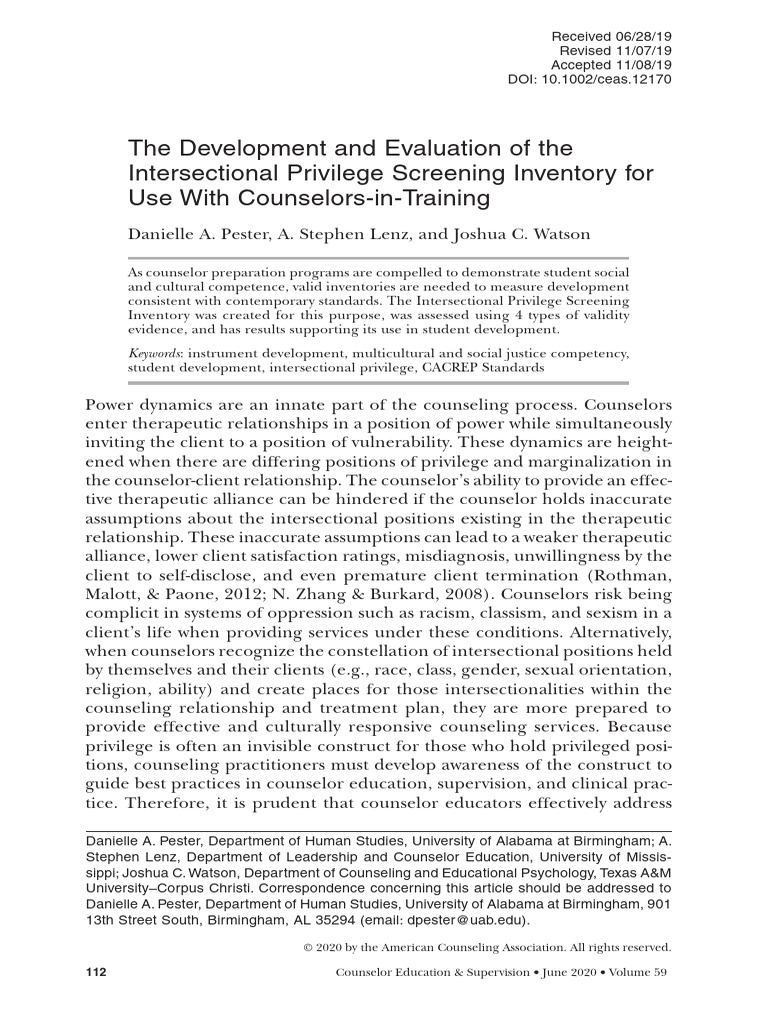 Intersectional Privilege Tool for CITs | PDF