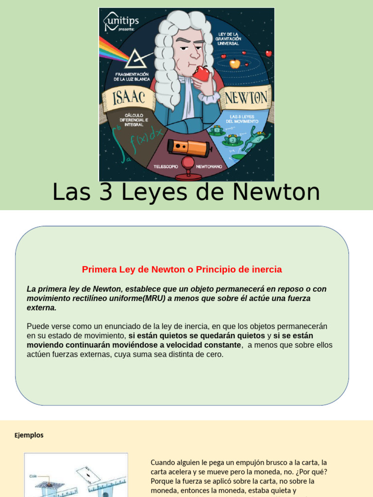Leyes de Newton. Presentación | PDF | Fuerza | Las leyes del movimiento ...