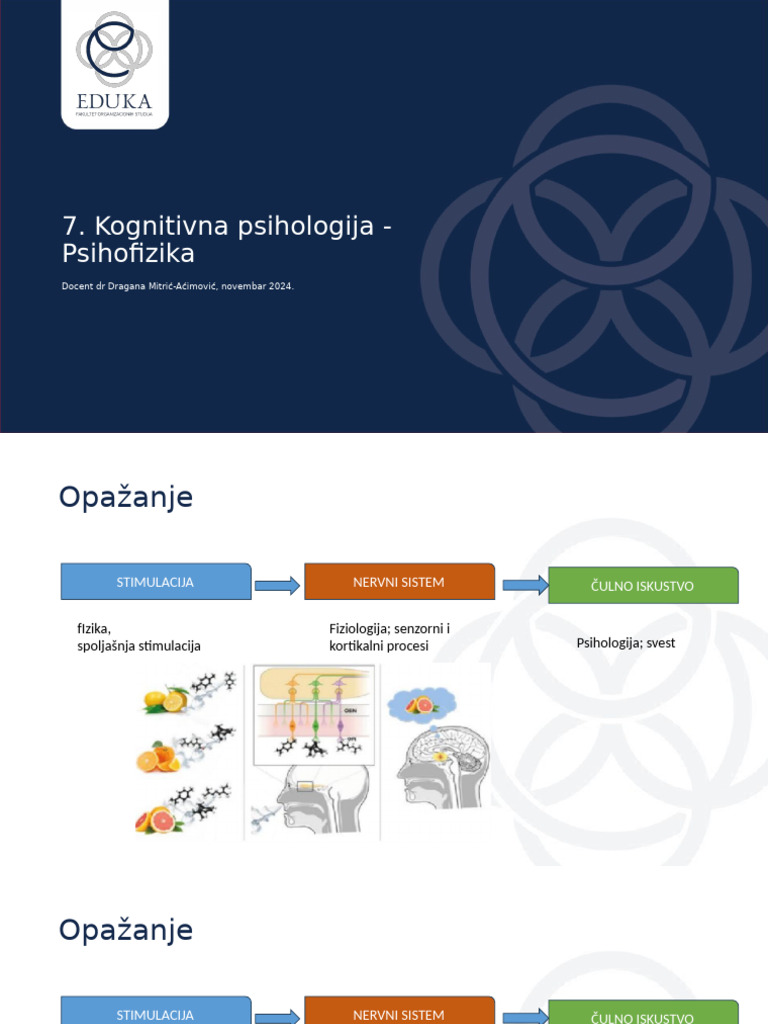 Kognitivna Psihologija - Psihofizika | PDF