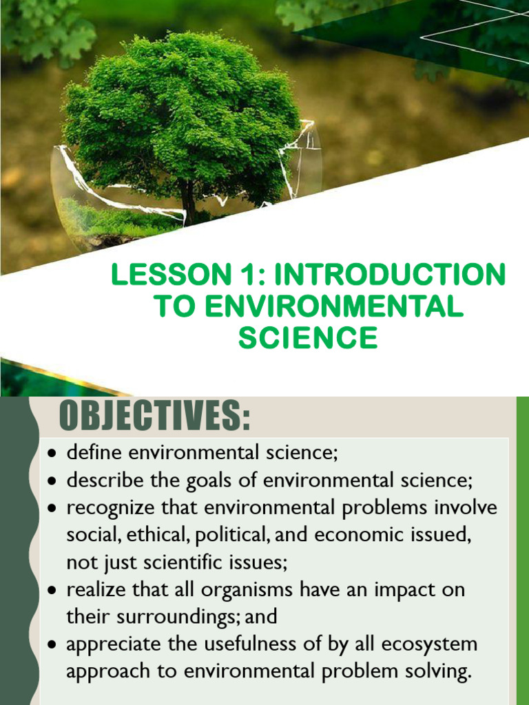 Lesson 1 Intro to Environmental Science | PDF | Sustainability | Science