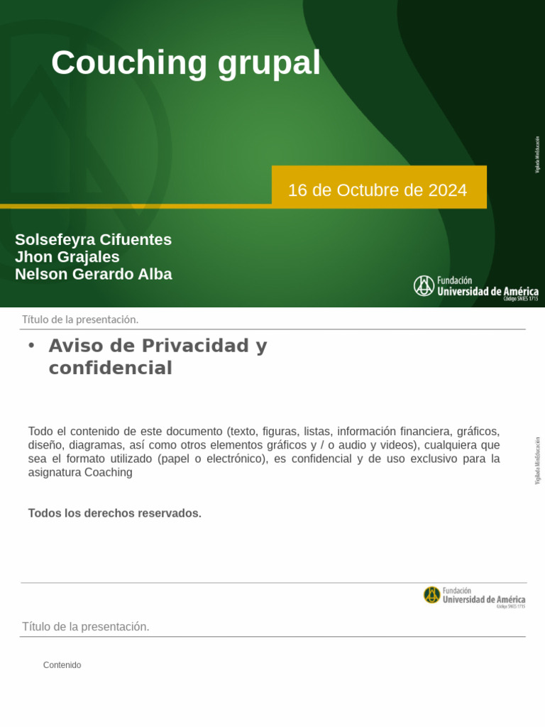 Coaching Grupal | PDF | Evaluación | Empresa de inicio