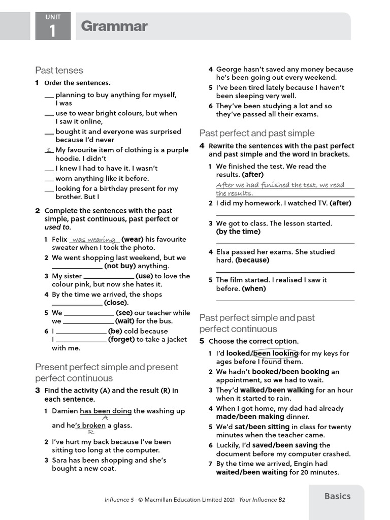 L5 B2 U1 Grammar Basics | PDF