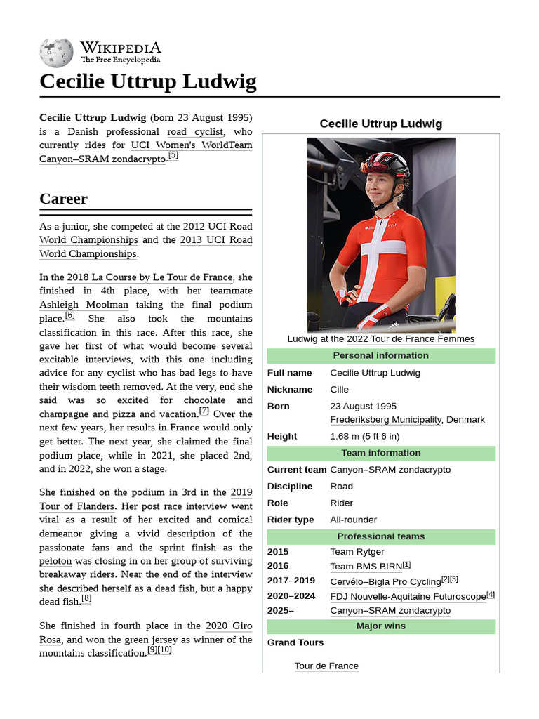 Cecilie Uttrup Ludwig | PDF | Grand Tour (Cycling) | Cycle Racing