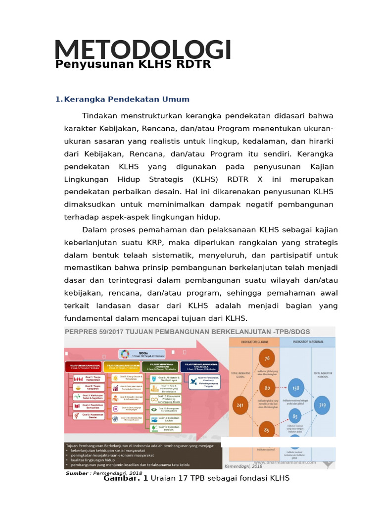 Metodologi Penyusunan KLHS RDTR | PDF