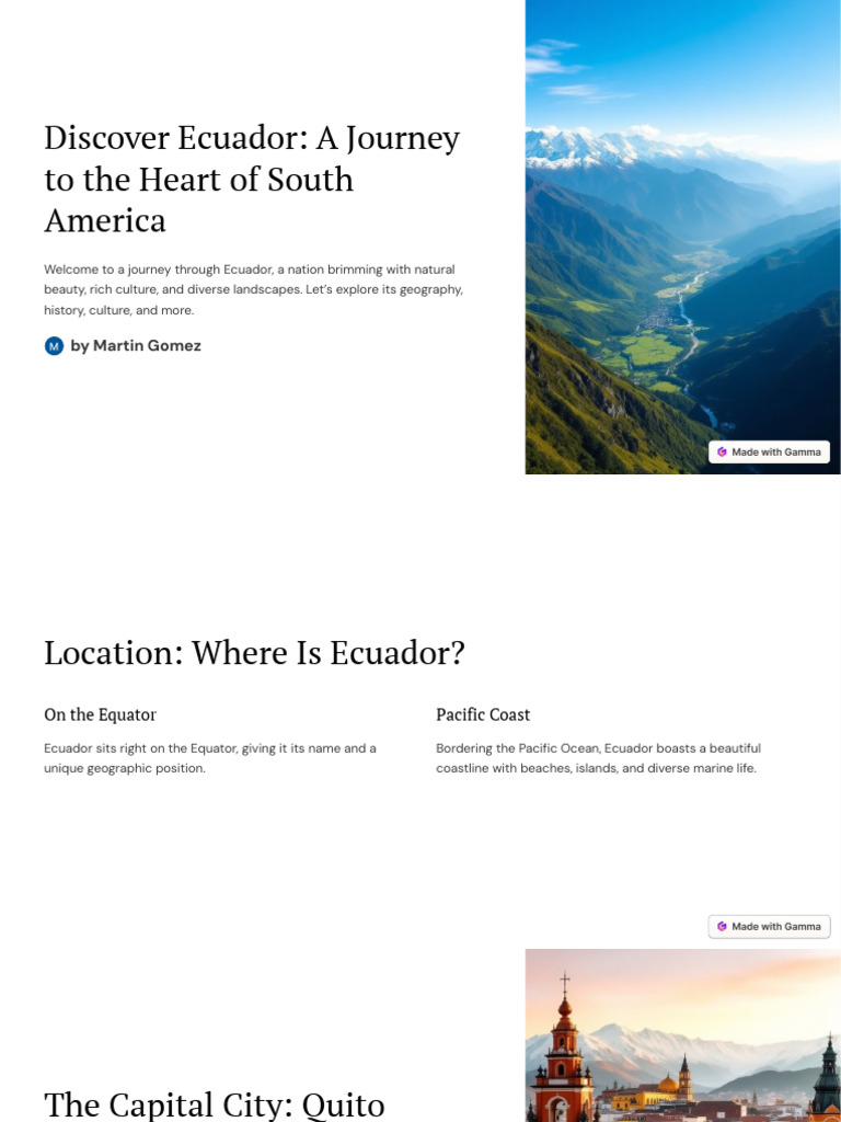 Discover Ecuador: Culture & Geography | PDF | Ecuador | Andes