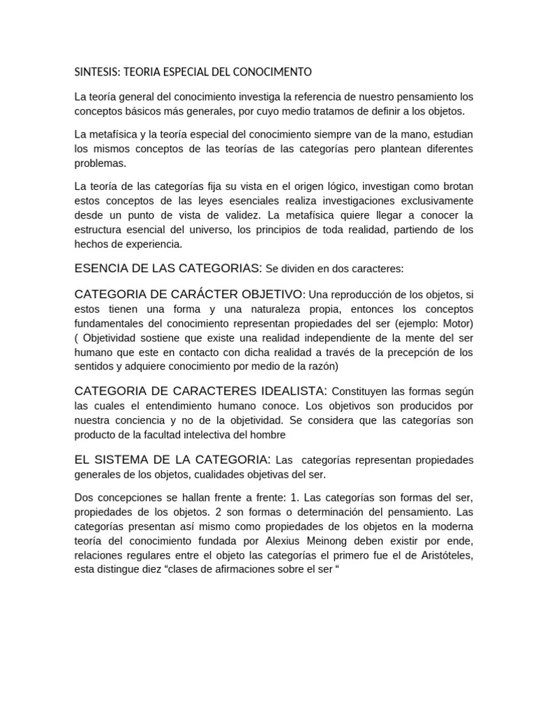 Teoría Especial del Conocimiento y Causalidad | PDF | Causalidad | A ...