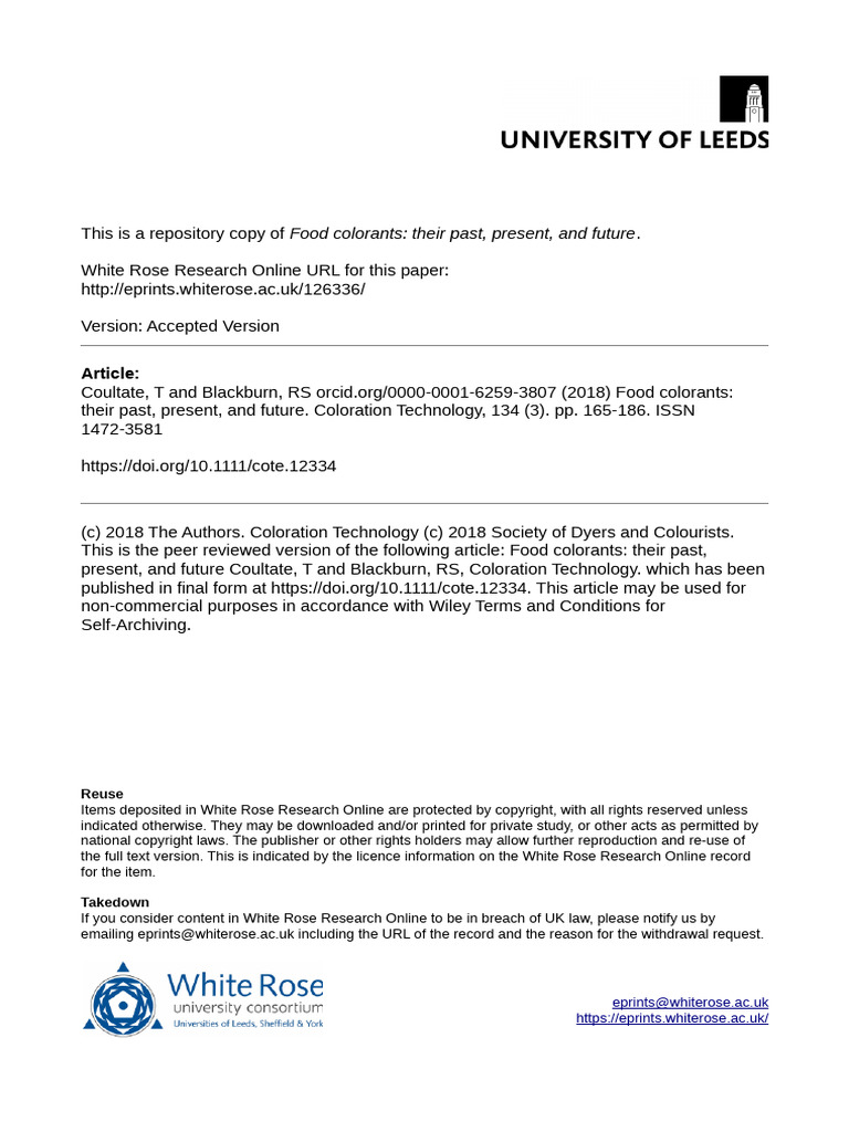 Evolution of Food Colorants Explained | PDF