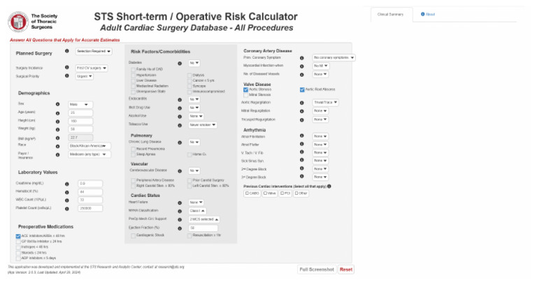 ACSD Risk Calculator Full Screen | PDF