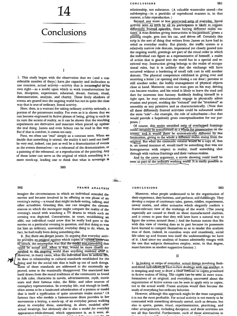 18b. Goffman - Conclusion of Frame Analysis | PDF