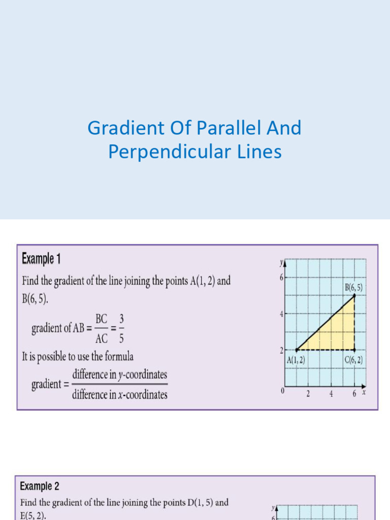 Lesson 3 Gradient of Parallel and Perpendicular Lines | PDF