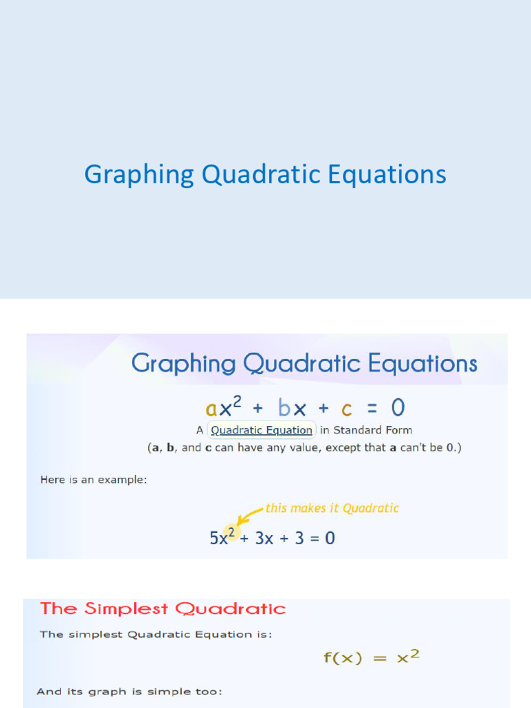 Lesson 5 Quadratic Graphs | PDF