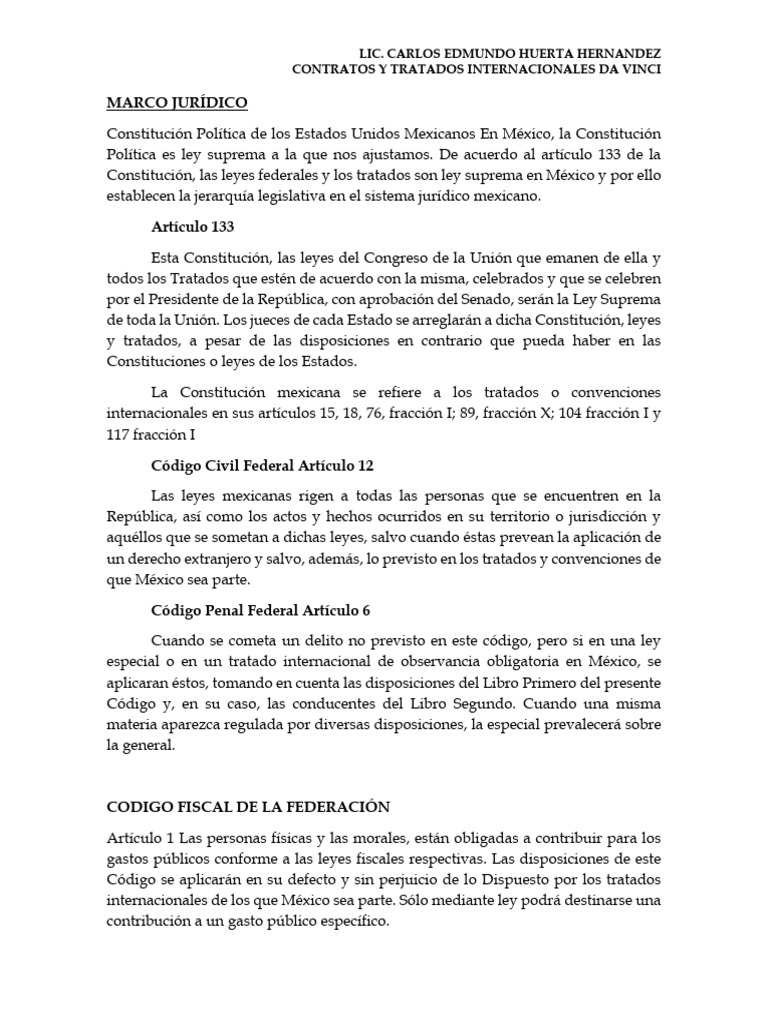 Marco Jurídico de Tratados en México | PDF | Tratado | México