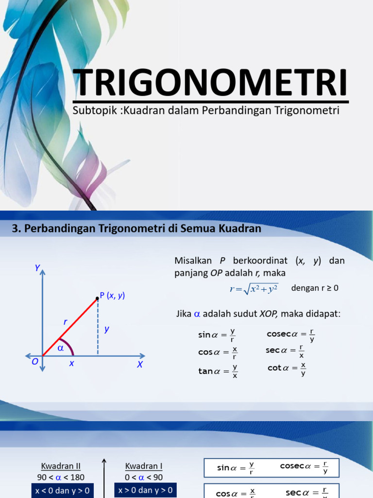 Perbandingan Trigonometri di Kuadran IV | PDF