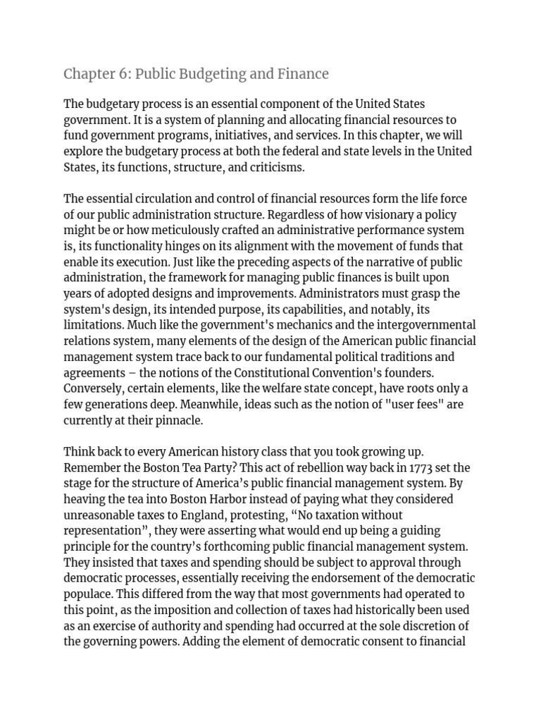 Public Budgeting and Finance Overview | PDF | Reconciliation (United ...